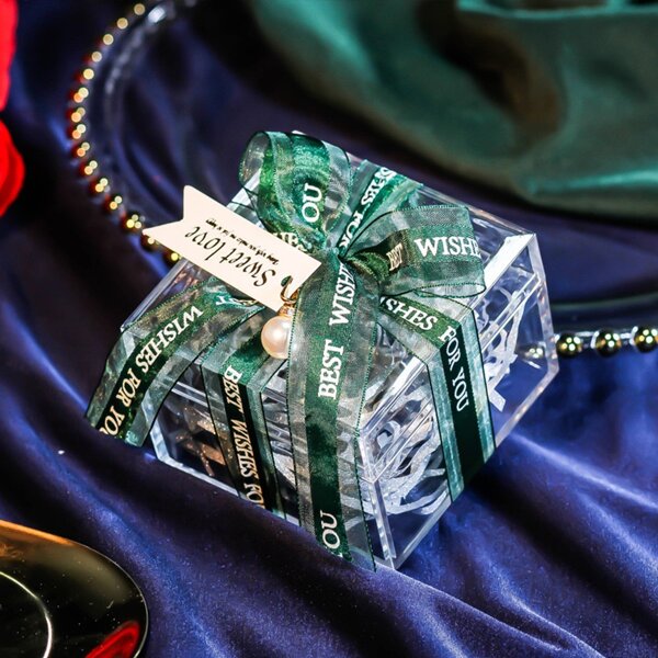 Clear Acrylic Candy Box With Ribbon, Wedding Favor Boxes And Gift Boxes ...