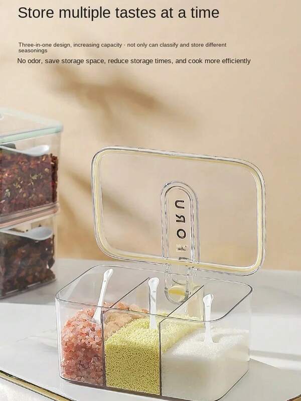Multi-Purpose Kitchen Seasoning Box Rack With Divided Compartments ...