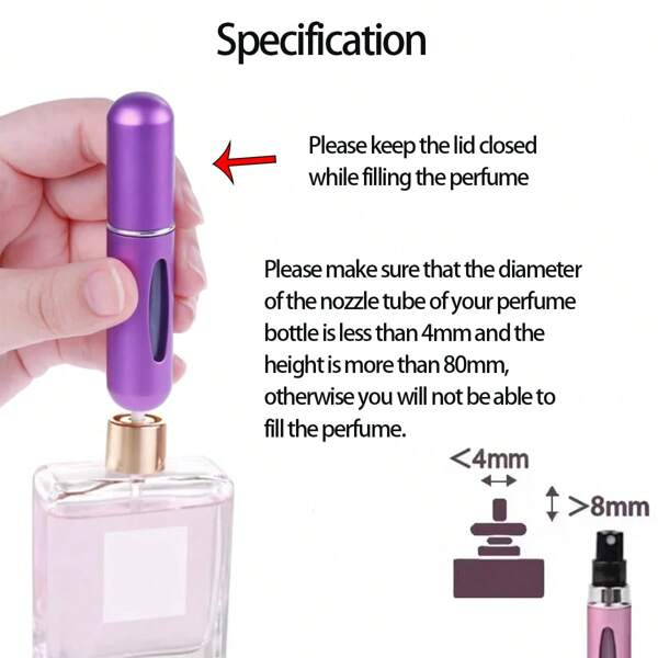 5 Parfym Påfyllning Flaska Bärbar Mini Påfyllningsbar Spray Burk Doft ...