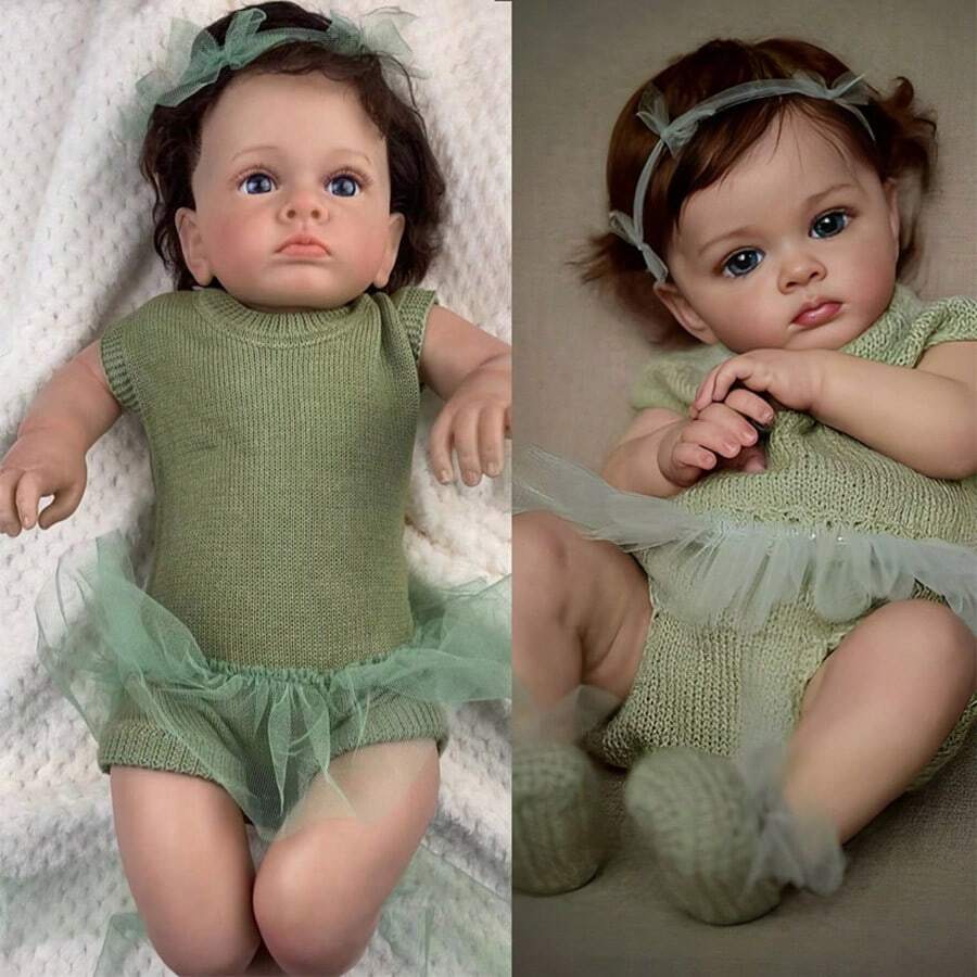 Bonecas Reborn Krr De 22 Polegadas Menina Vinil Fofo Extremidades ...