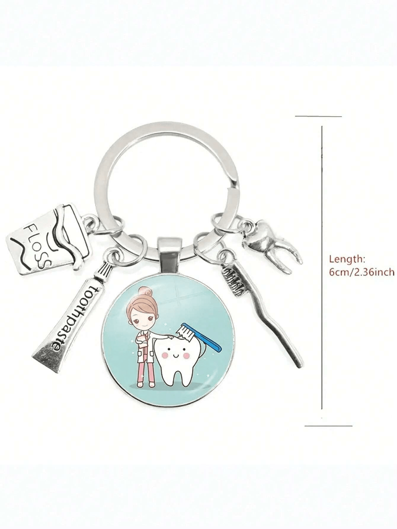 1pc Cute Toothbrush Toothpaste Keychain Tooth Key Ring Key Chain ...