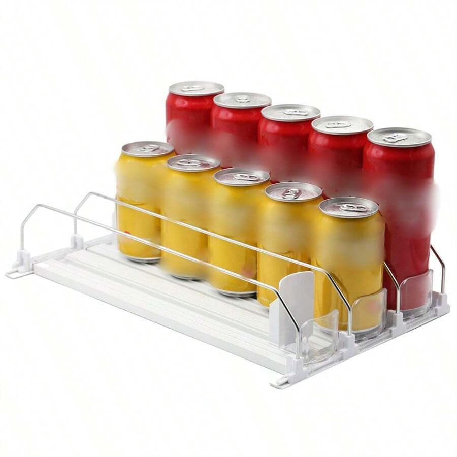 Drink Organizer For Fridge- Drink Dispenser Automatic Pusher Glide,12oz ...