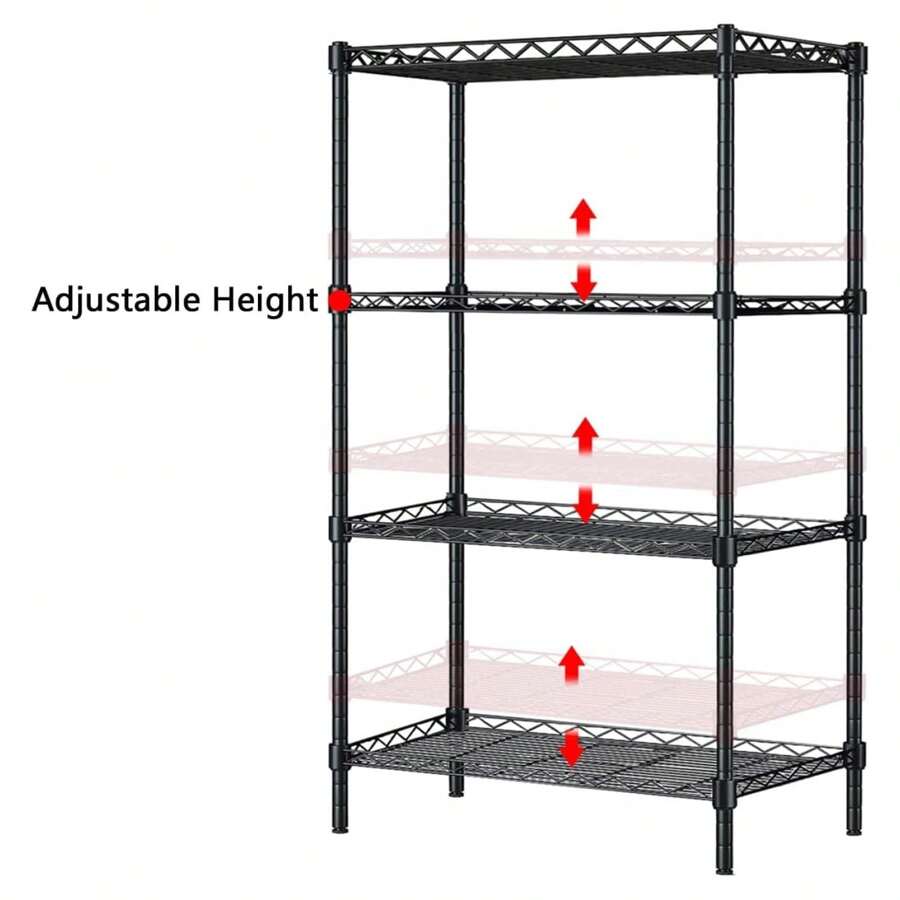 Debao 4 Tier Storage Shelves Wire Shelving Rack Unit, Adjustable Metal ...