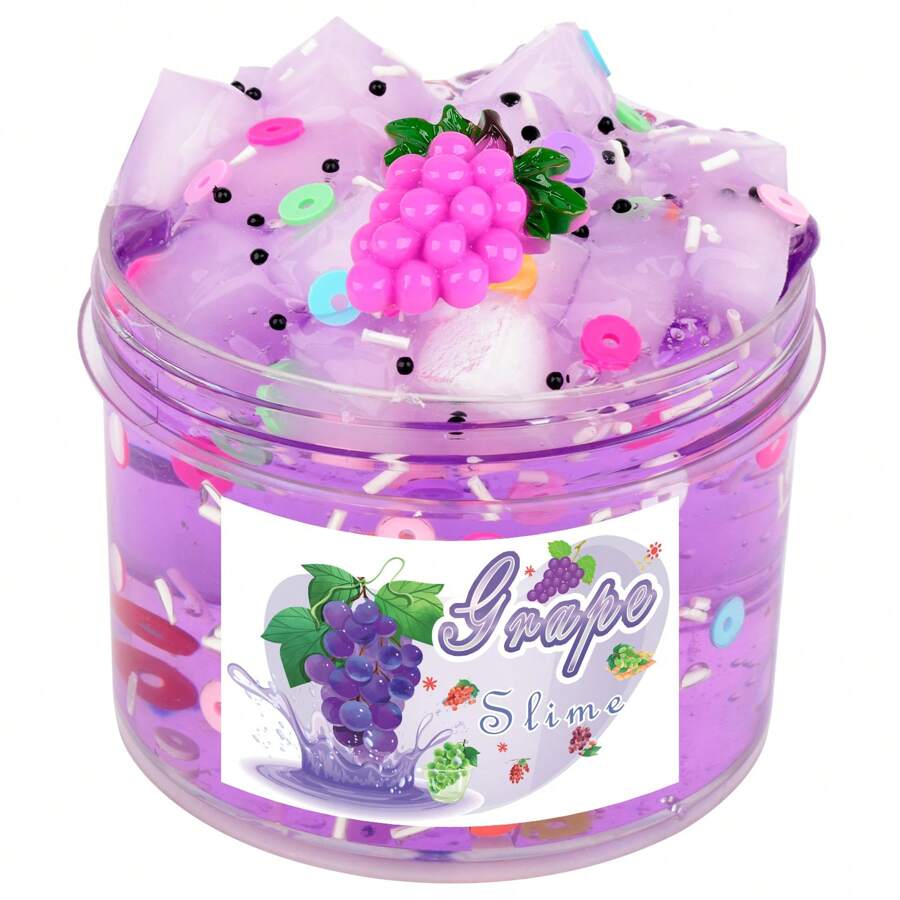Mini Purple Crystal Slime With Jelly Cube Grape Slime Kit, Non-Sticky ...