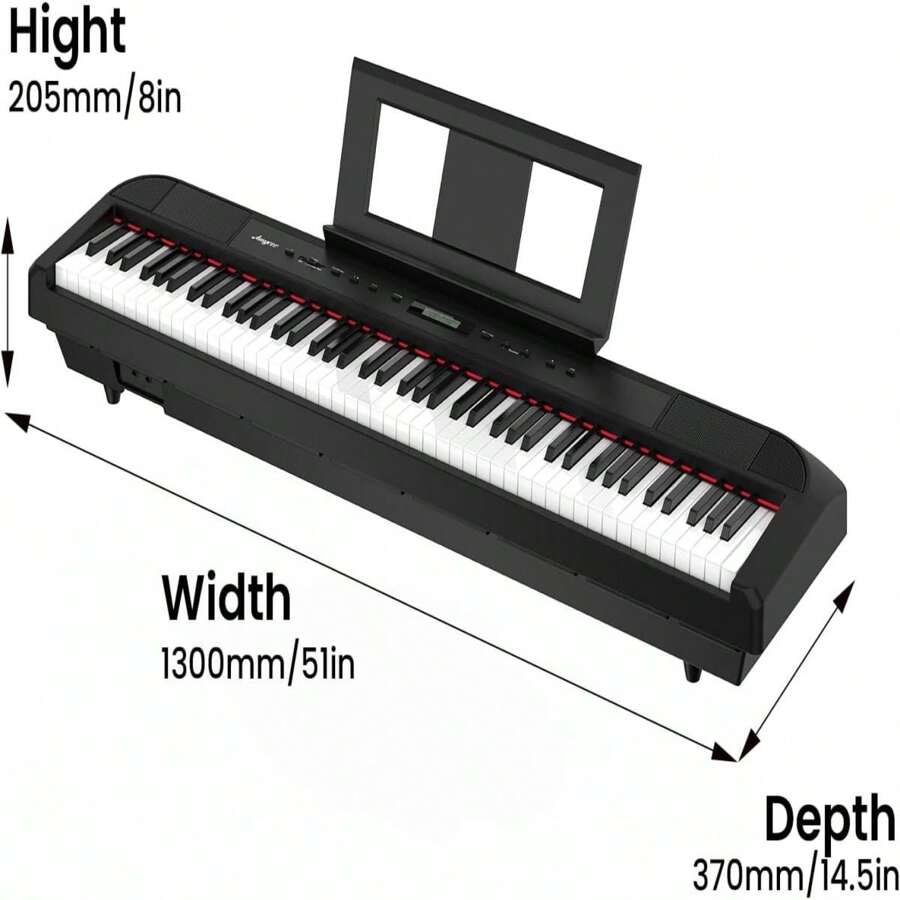 Digital Piano, Full Size 88 Key Weighted Hammer Keyborad Piano, Portable Electric Keyboard Piano ...