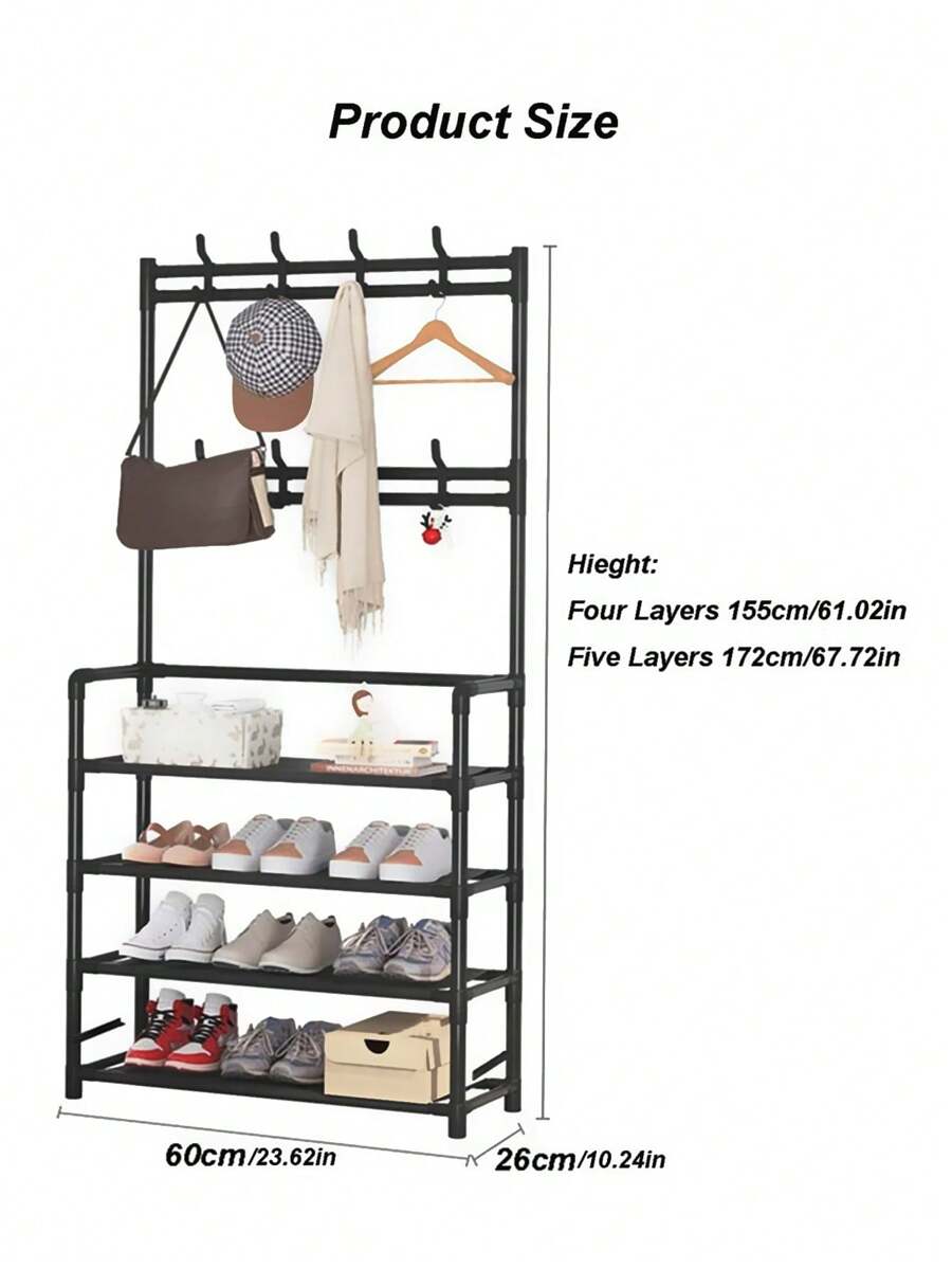 1pc 4/5 Floor Shoe And Hat Rack Strong Load-Bearing Living Room ...