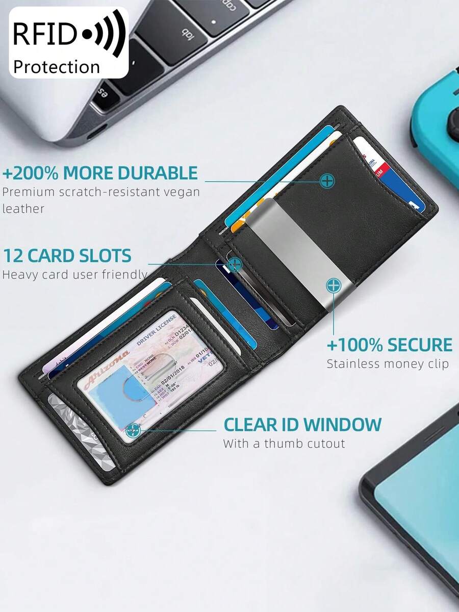 Casual Personalized Minimalist Multifunctional Slim Wallet For Men 12 ...