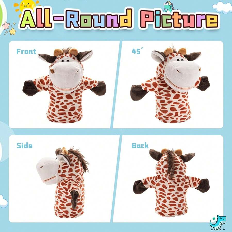 1pc Long Neck Giraffe Shaped Animal Hand Puppet With Movable Mouth ...