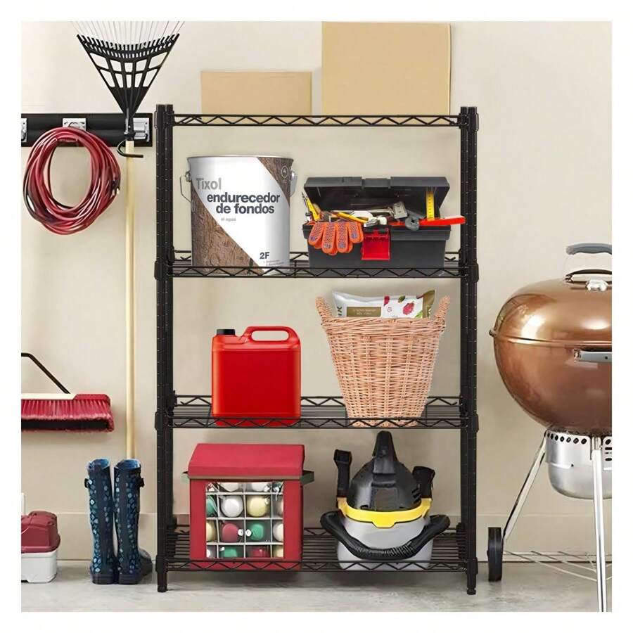 Debao 4 Tier Storage Shelves Wire Shelving Rack Unit, Adjustable Metal ...