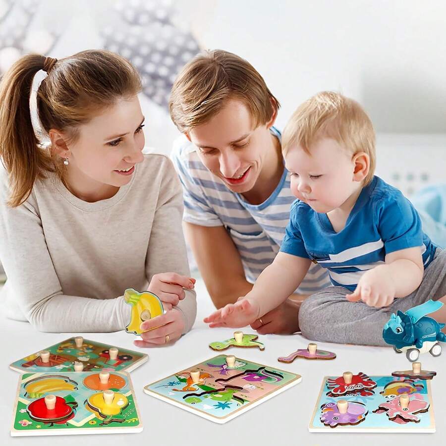 Wooden Toddler Puzzles,Puzzles Gifts Toys, 1 Pc Friendly Animal ...