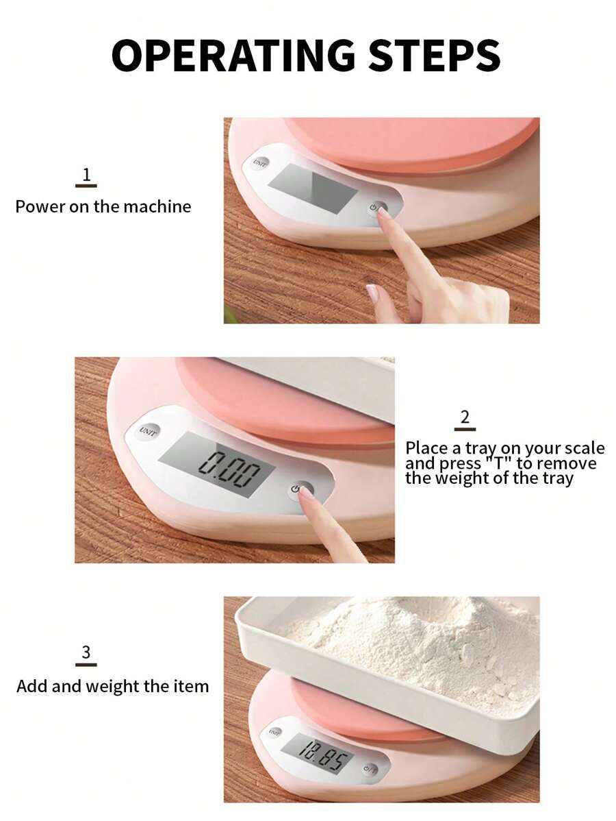 Kitchen Scale With LCD And Tare Function, Multifunctional Electronic ...