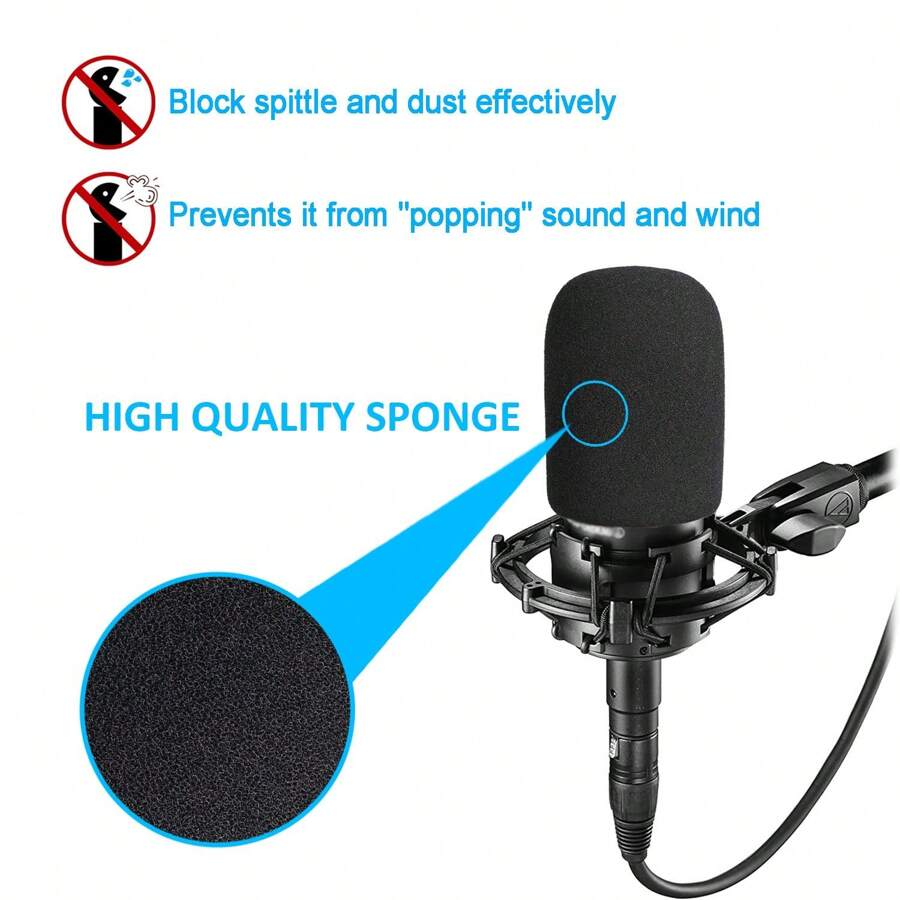 YOUSHARES AT2035 Windscreen Cover - Perfect Mic Pop Filter Foam Cover ...
