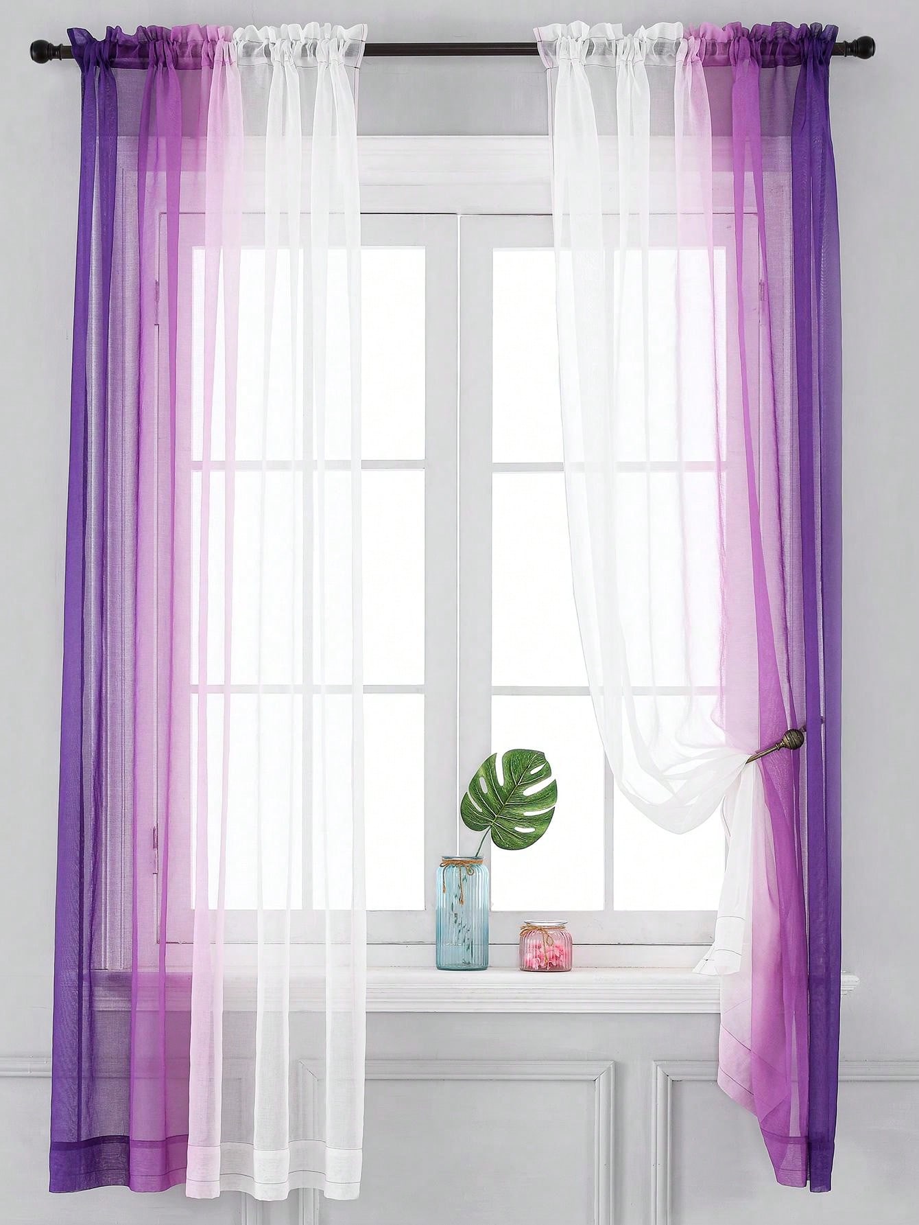 Gradient Color Single Panel Sheer Curtain | SHEIN USA