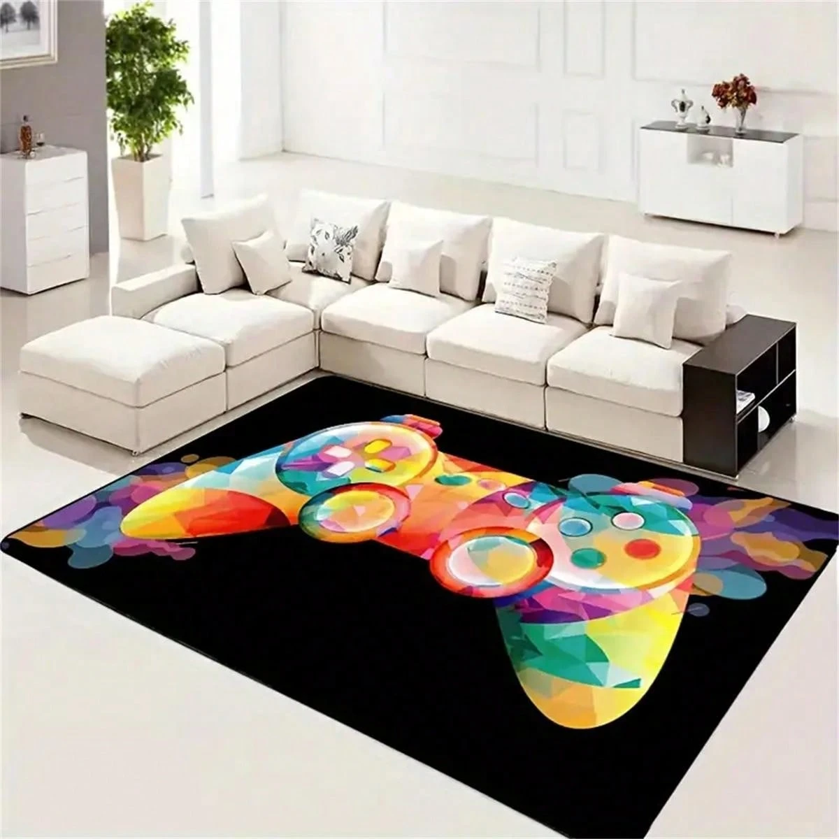 1pc Cyberpunk Style Fashionable Carpet With Video Game Controller ...