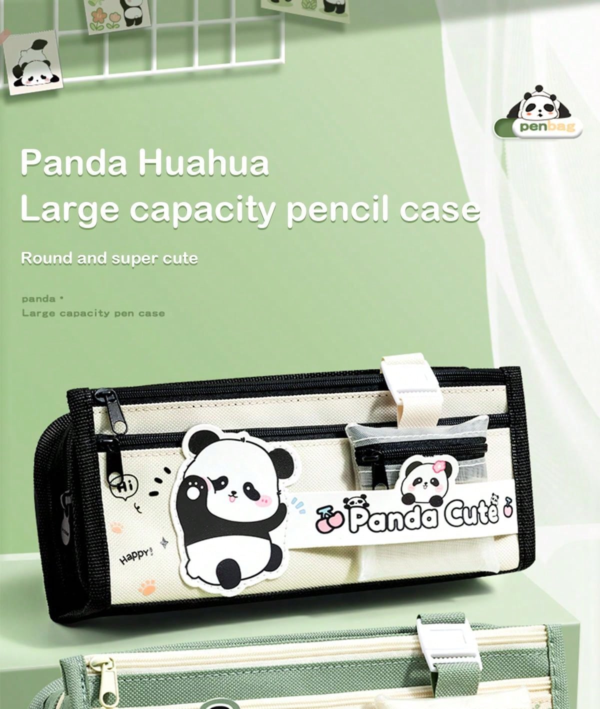 Cute Panda Pencil Case Large Capacity Stationery Box Cartoon Pencil ...
