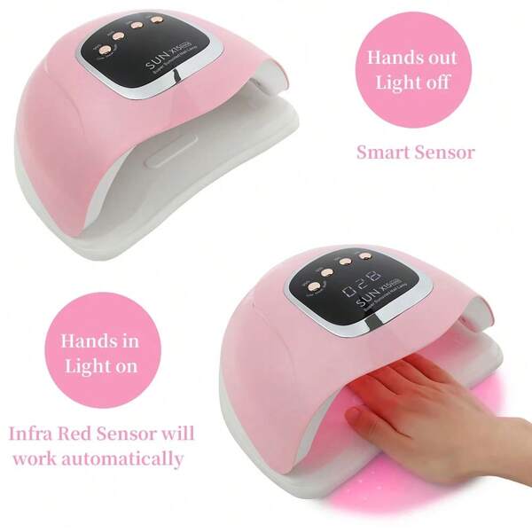 UV Gel Nail Lamp, 280W Pink SUN X15 MAX UV LED Nail Lamp For Manicure ...