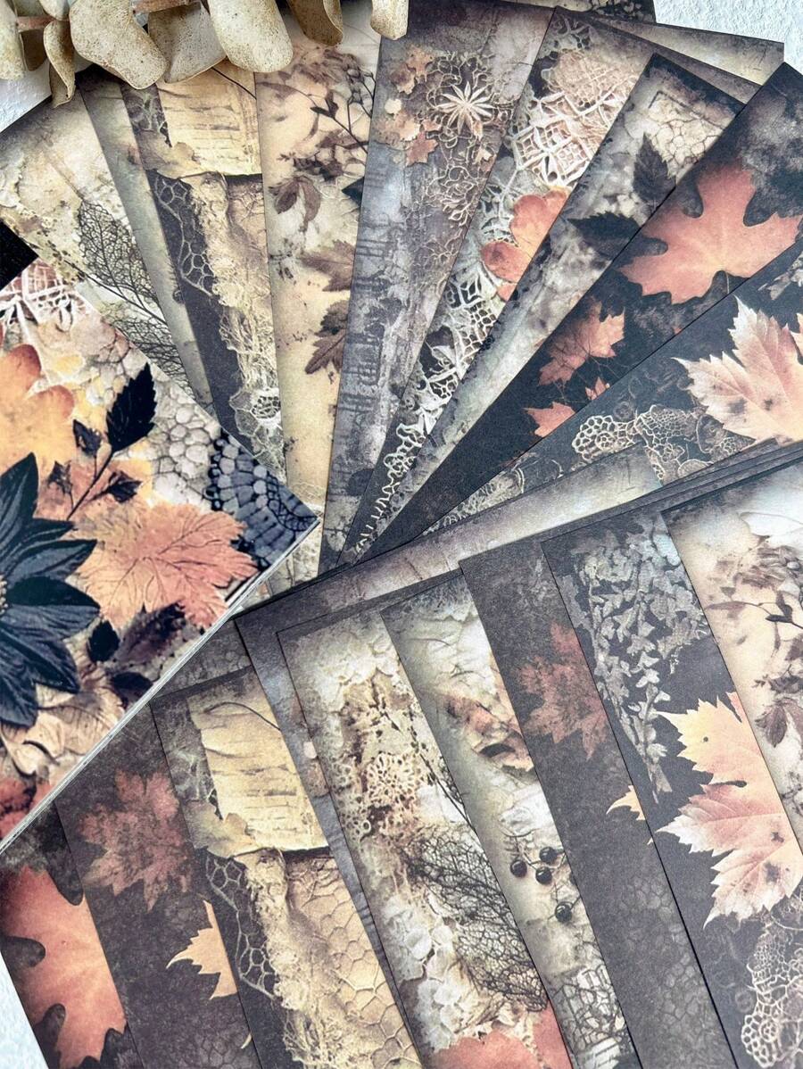 1pack 40 Sheets Vintage Flower Design Scrapbooking Paper For Diy ...