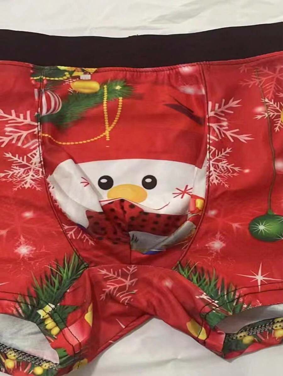 1 Peça De Nova Chegada Snowman De Natal Underwear Boxer Briefs ...