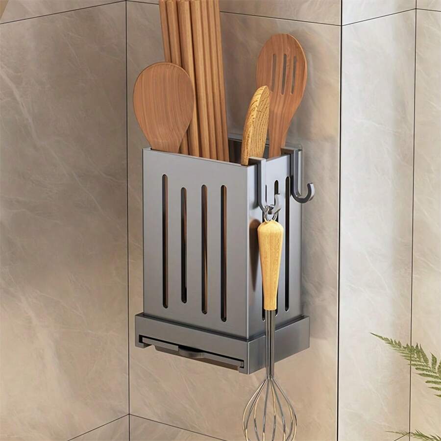 1pc Kitchen Utensil Holder, Multifunctional Draining Chopstick Cage ...