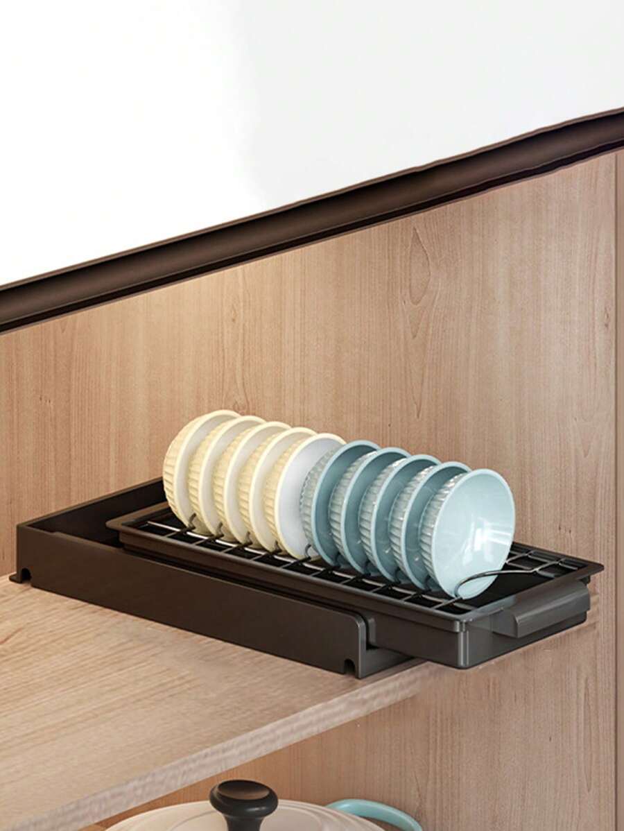 1PC Drawer Bowl Dish Storage Rack Pull Out Dish Tray Rack Sink Storage ...
