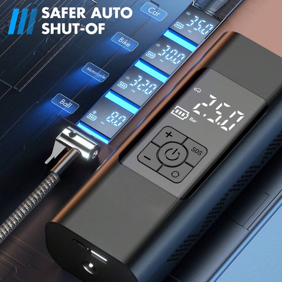 Tire Inflator Portable Air Compressor, 150 PSI Cordless Air Pump Tire ...