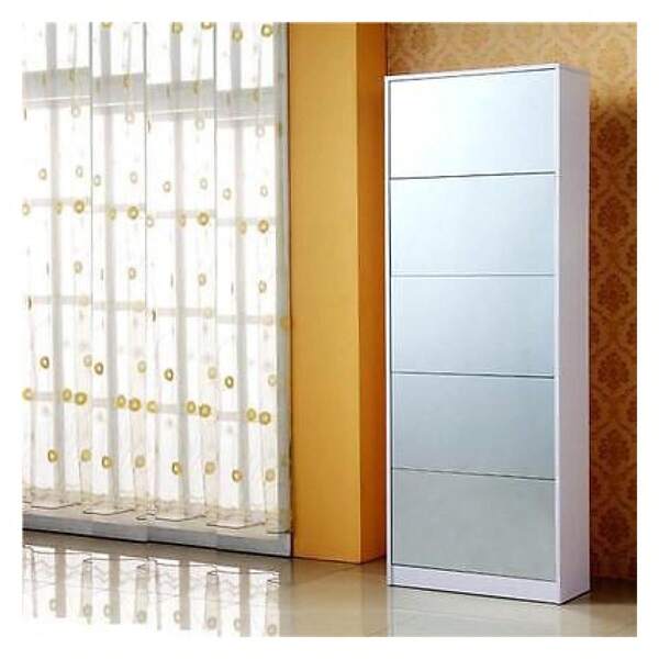 Organizedlife Mirror Shoe Cabinet, Full Length Mirror Shoe Rack,Shoe ...
