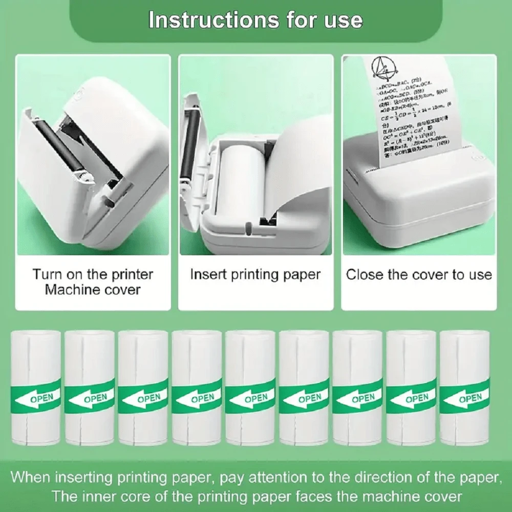 5 Pcs Self Adhesive Thermal Paper, Mini Printer Paper, Printable Sticker Paper For Pocket ...