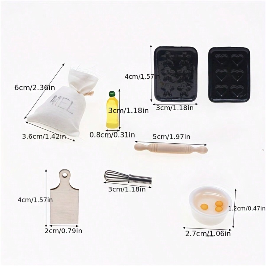 8pcs/Set, Miniature Kitchen & Baking Prop Models, Tiny Kitchen ...