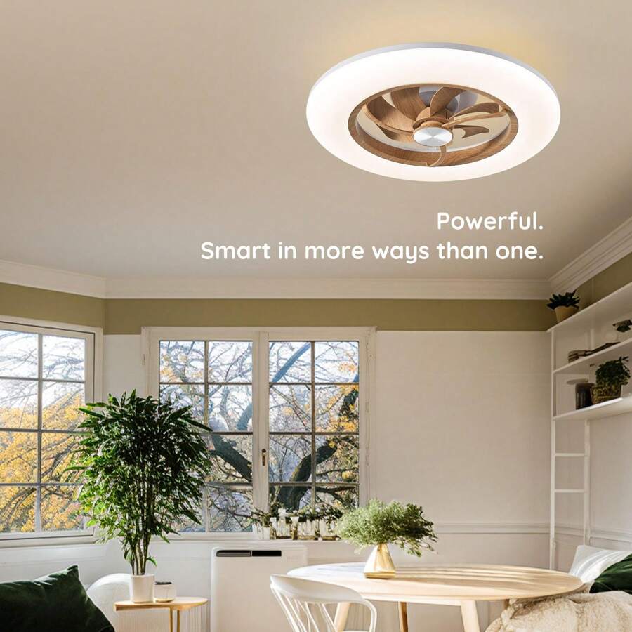 CHANFOK Low Profile Ceiling Fan With Light - Modern Flush Mount ...
