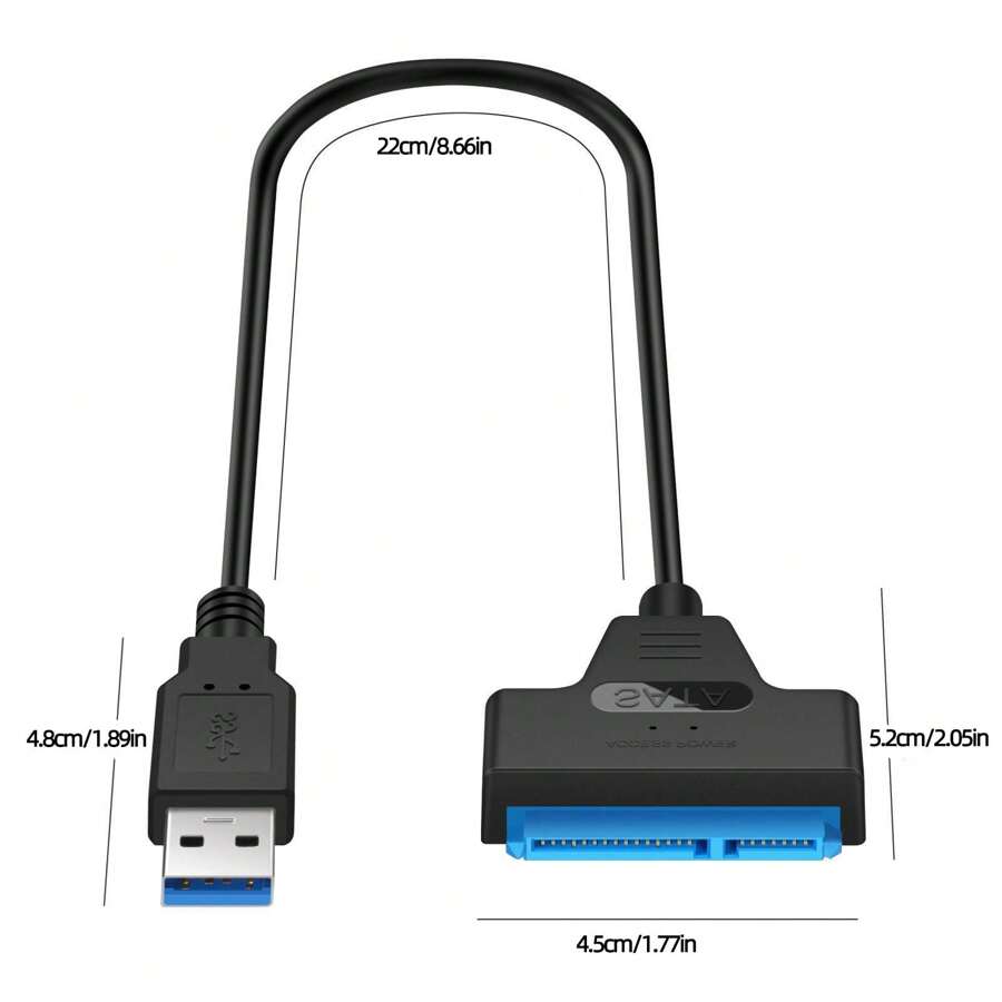 Sata To Usb 3.0 Adapter Cable For 2.5 Inch Hdd/Sdd, Usb To Sata I/Ii ...