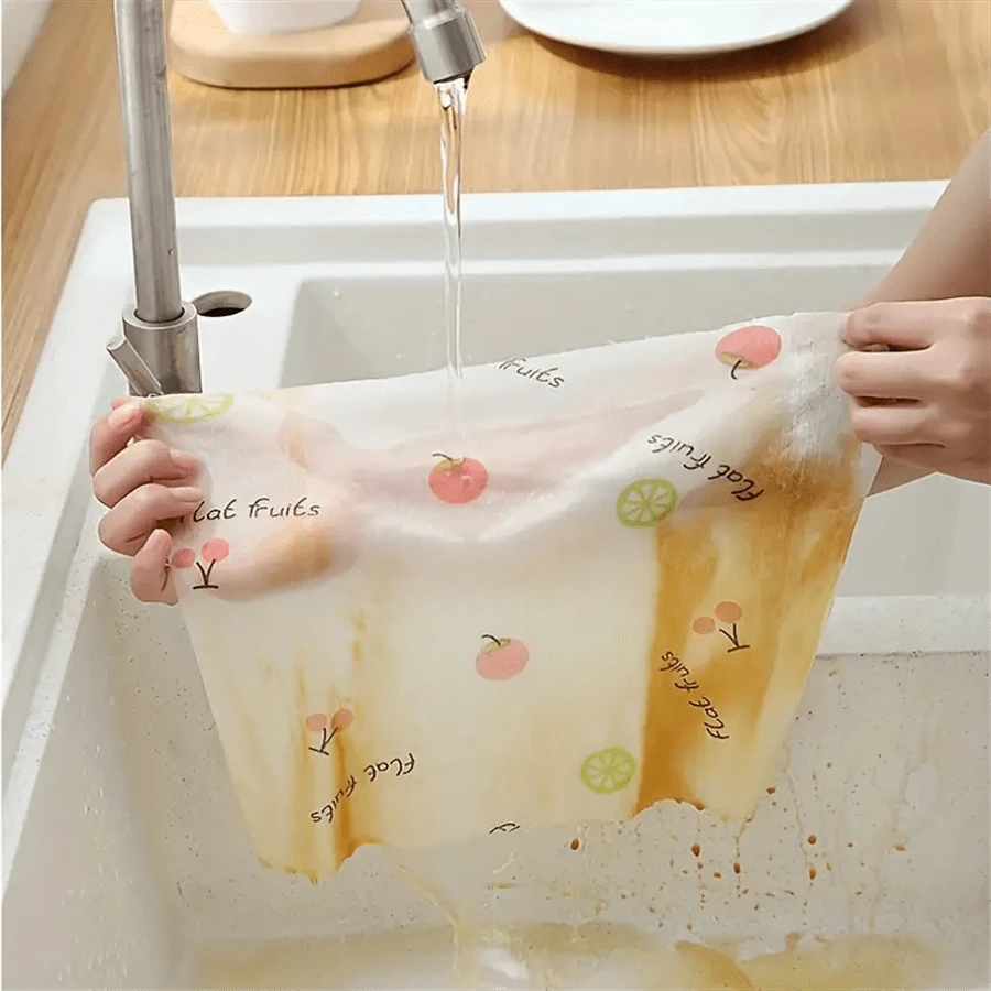 50pcsroll Slouchy Rag Dry And Wet Dual Use Household Cleaning Rag For Window Car Glass