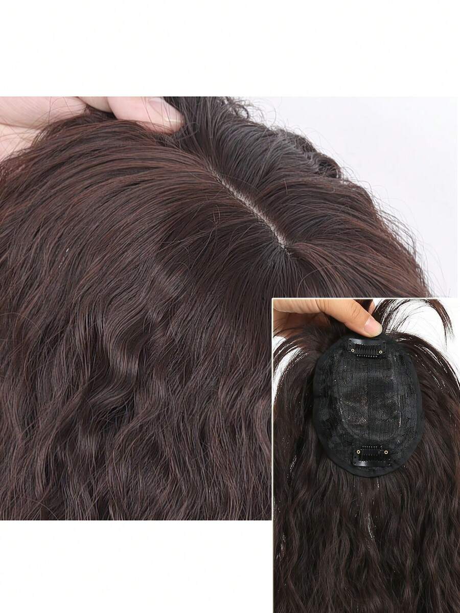 MEIFAN Synthetic Natural Curly Hair Fringe Top Closures With Hairpins Clip In Hair Extensions ...