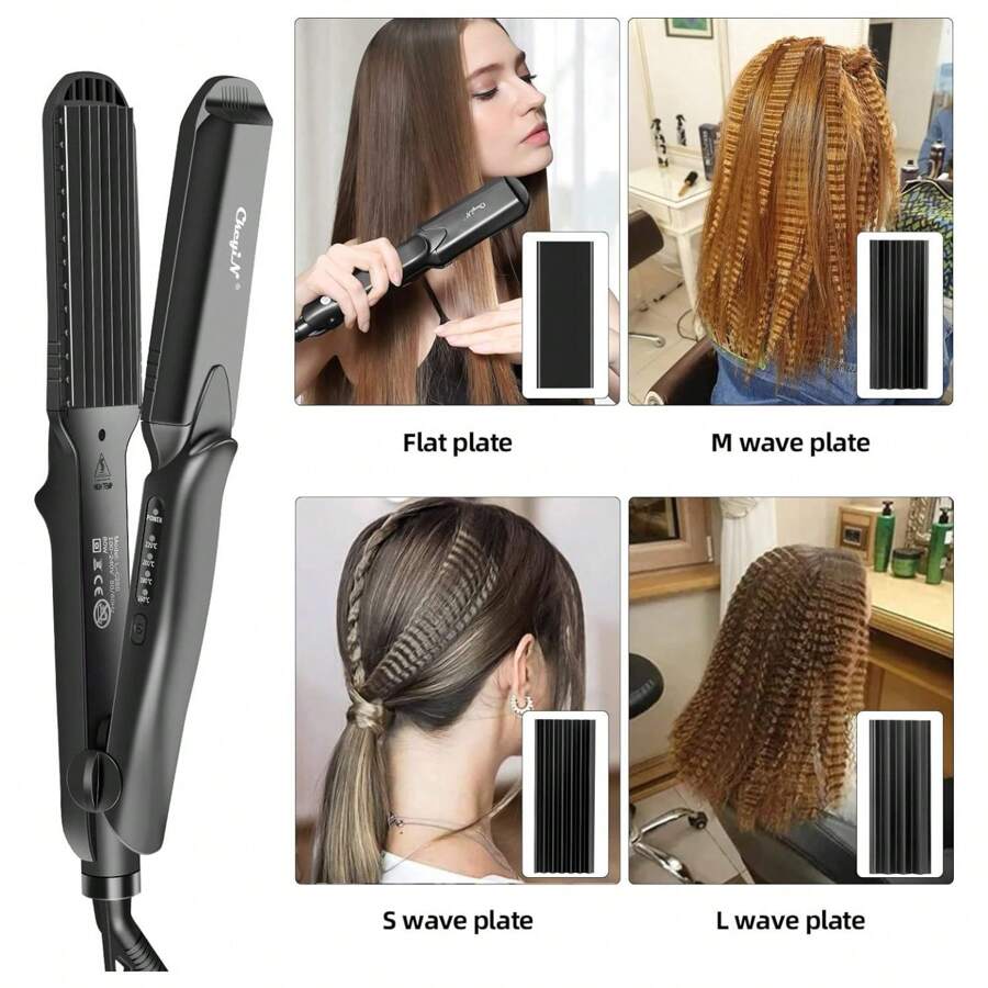 Hair Crimper, Crimping Irons Hair Straightener Flat Iron With 4 ...