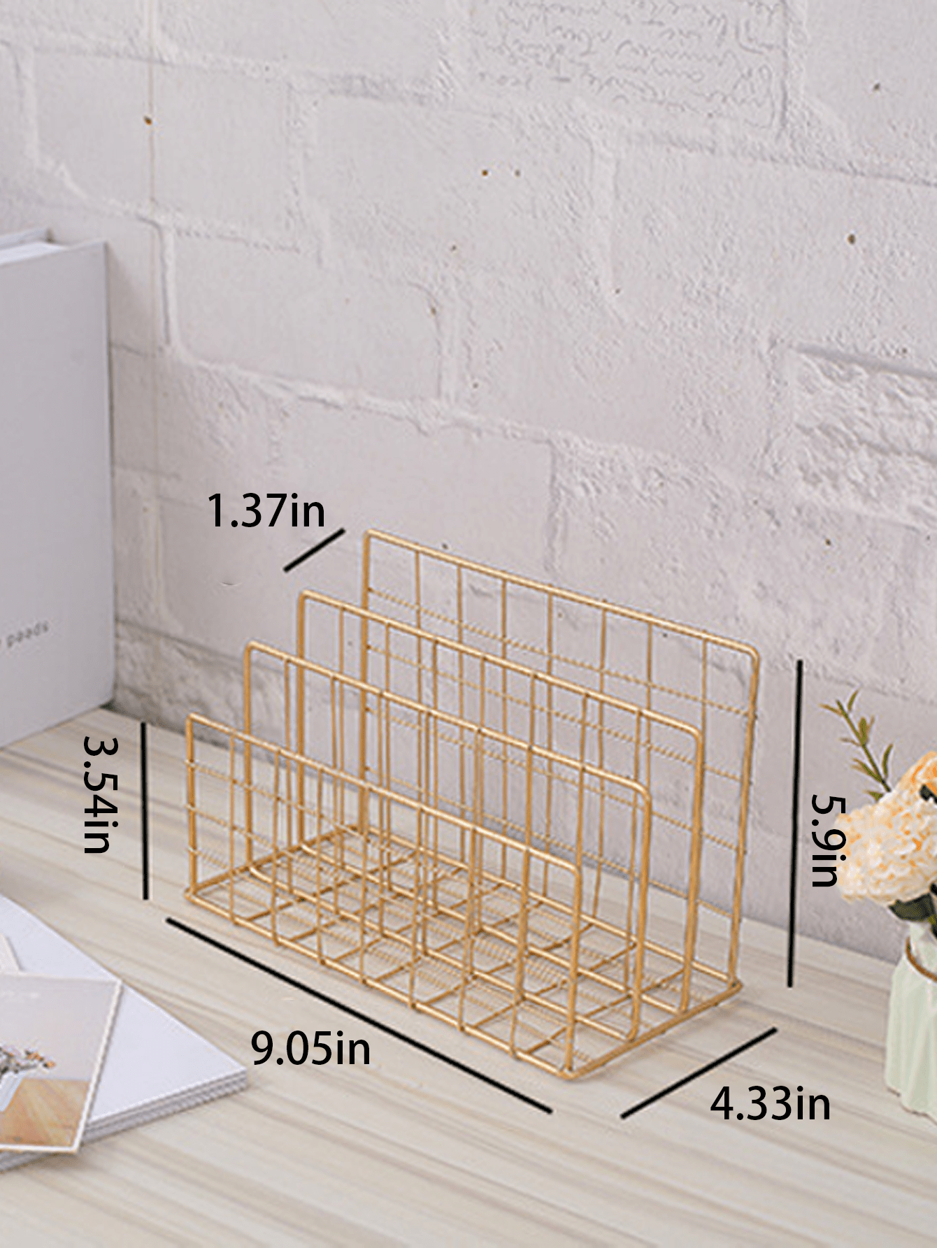 Iron Tabletop File Shelf Desk Bookshelf Study Simple Desk Shelf ...