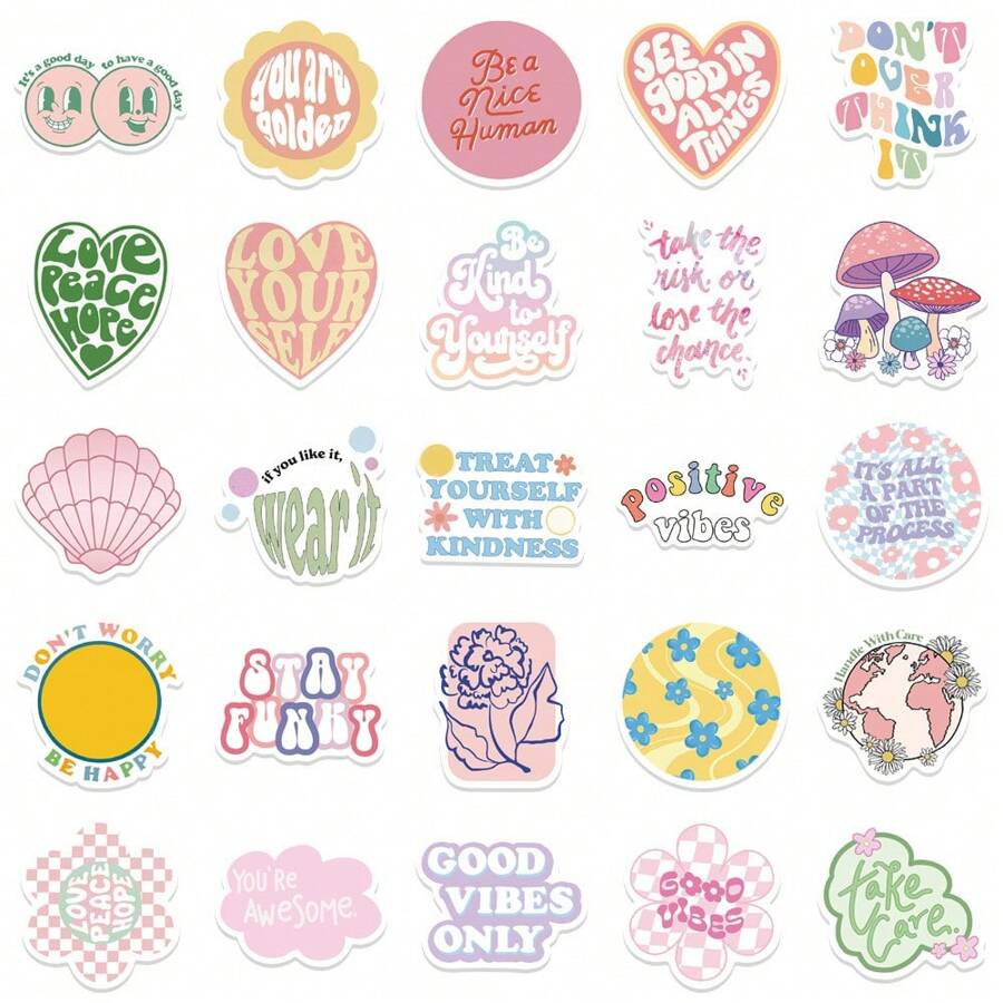 50PCS Cute Danish Pastel Stickers Preppy Stickers Aesthetics Pastel ...