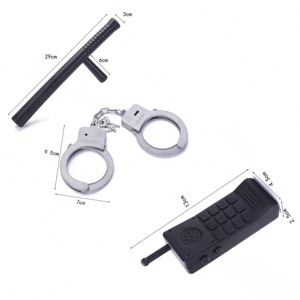 Police Role Play Toy Set With Plastic Handcuffs And Walkie Talkie ...