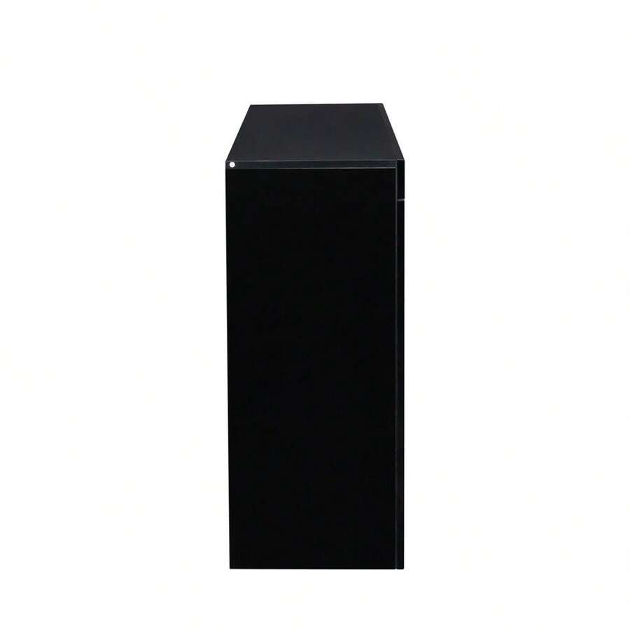 Kitchen Sideboard Cupboard with LED Light, Black High Gloss Dining Room ...