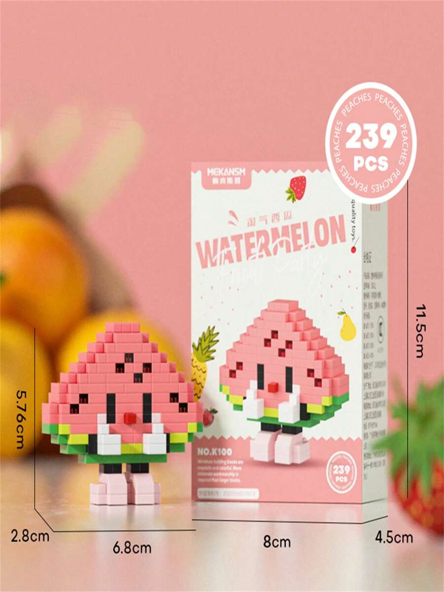 Cute Fruit Cartoon Style Assembly Puzzle Blocks With Tiny Particles ...