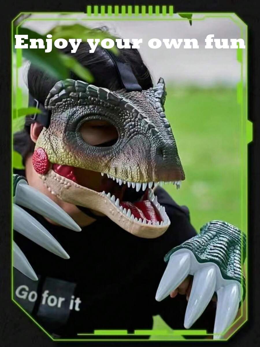 Jurassic Dinosaur Head Mask Tyrannosaurus Velociraptor Southern Beasts ...