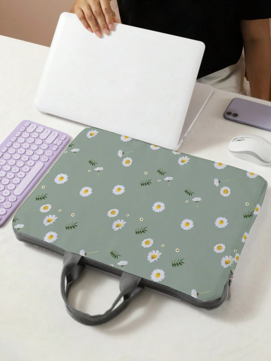 Flower Pattern Printed Laptop Bag Computer Cloth Cover Accessories Soft ...