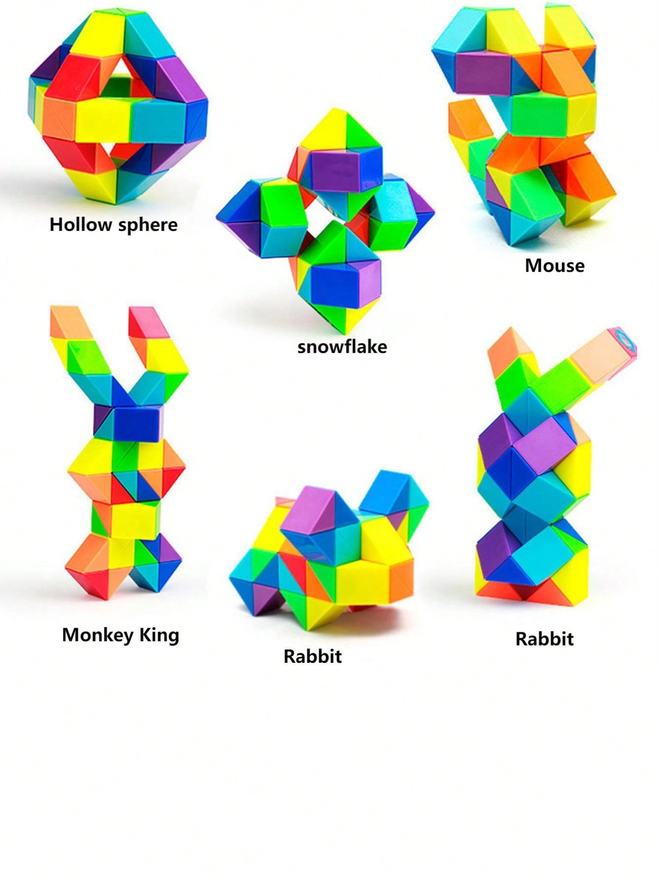 48 Segments Rainbow Color Magic Ruler Children'S Educational Folding ...