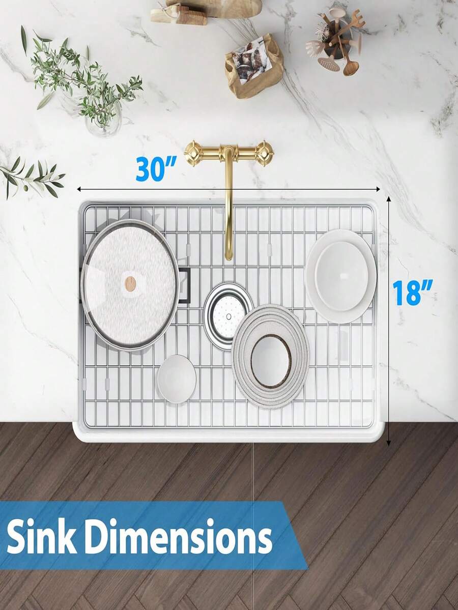 White Farmhouse Sink 30 Inch Fireclay Apron Front Single Bowl Kitchen ...