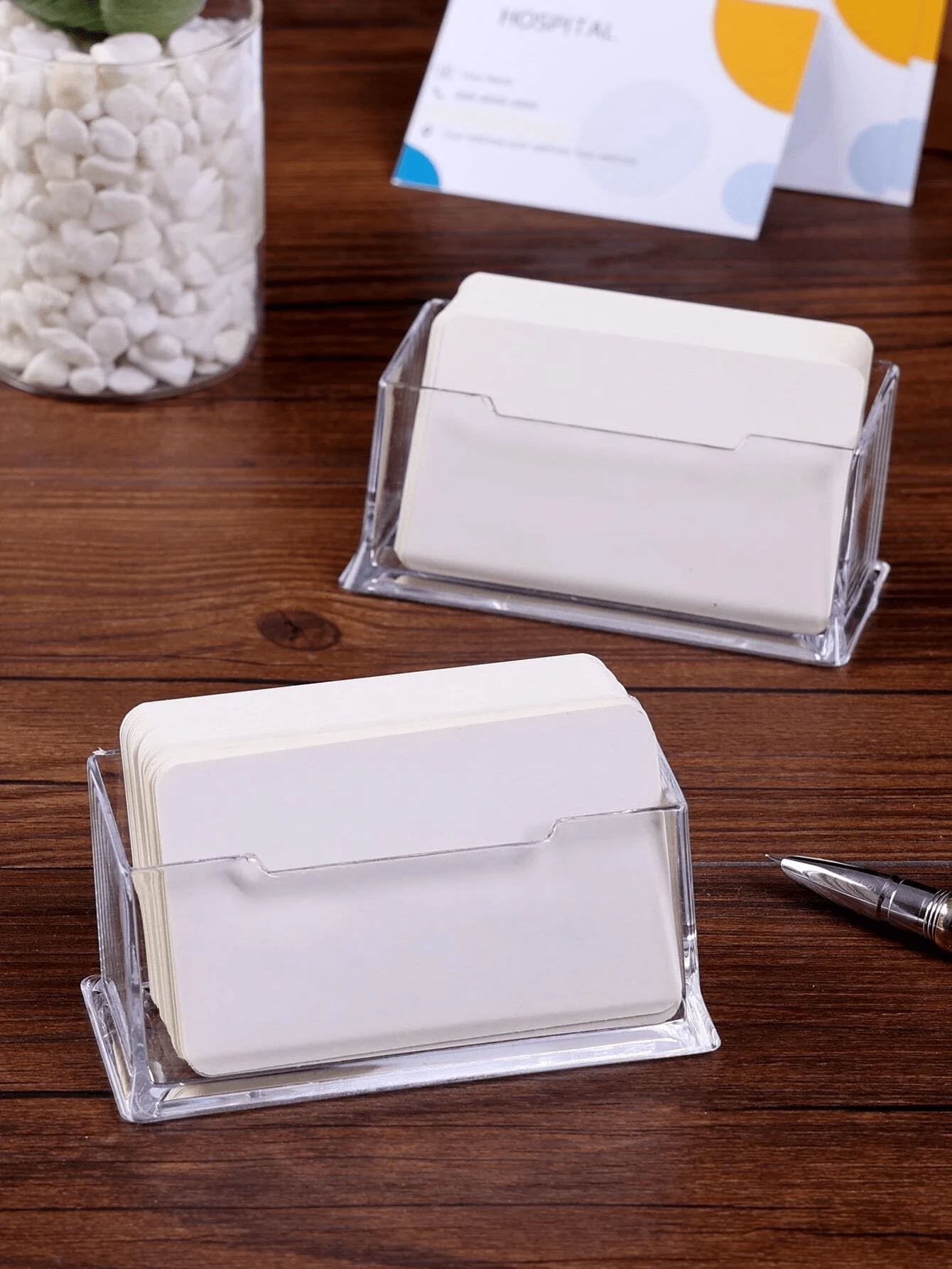 1pc Transparent Desktop Business Card Holder, Special Office Name Card ...