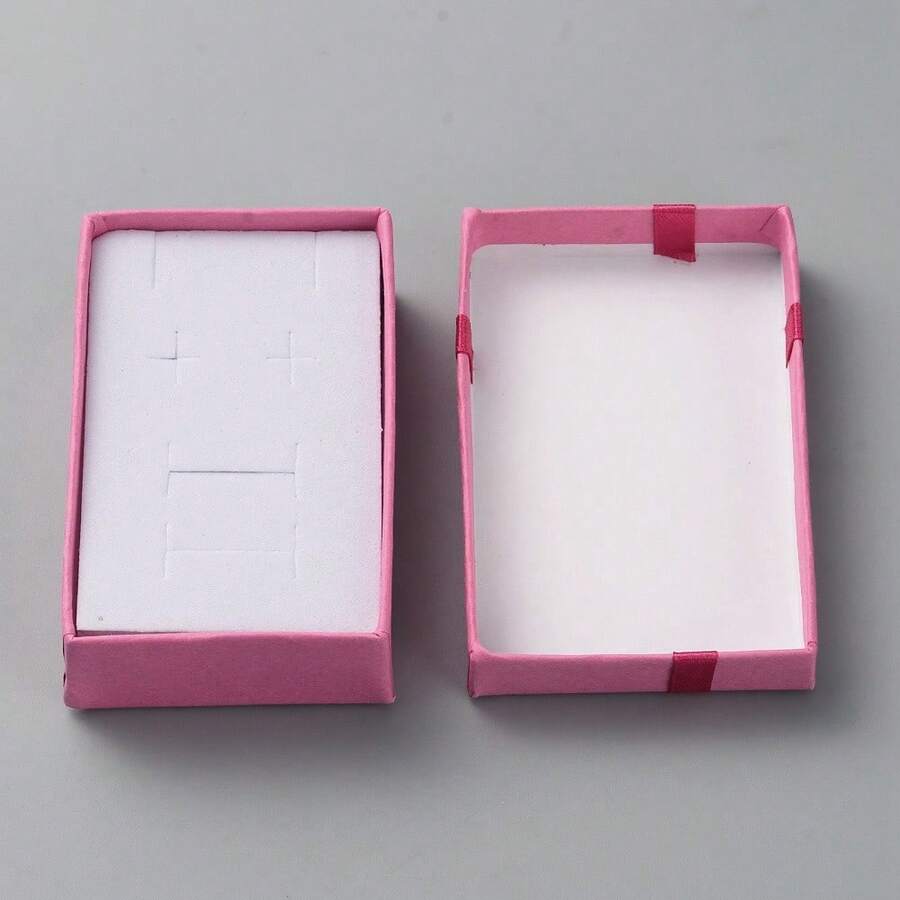 12Pcs Pink Cardboard Jewelry Box Rings Necklace Bracelet Earring ...