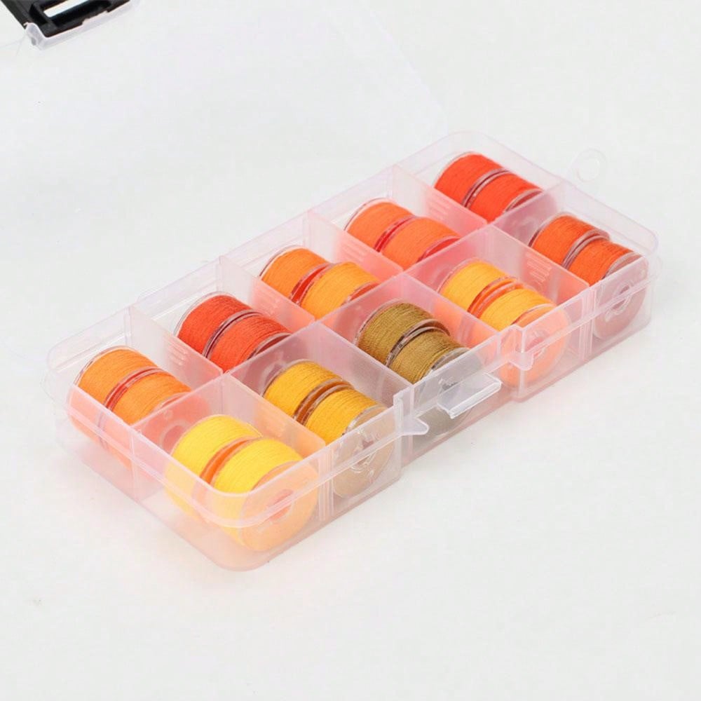 10-Grid New Bobbin Box With Transparent Thread, Bobbin With Fixed Color ...