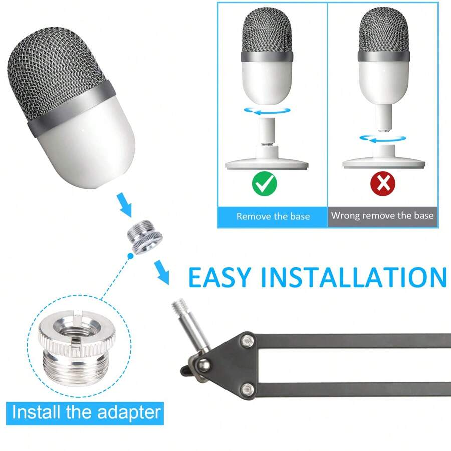 Seiren Mini Boom Arm Mic Stand With Pop Filter, Adjustable Suspension ...