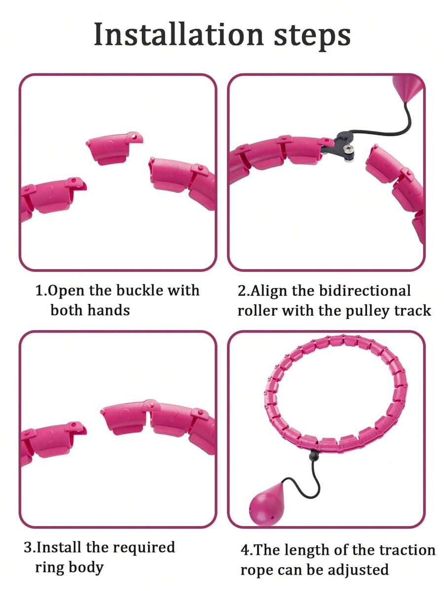 Smart Pink Hula Hoop, Portable And Detachable With Non-Drop Feature ...