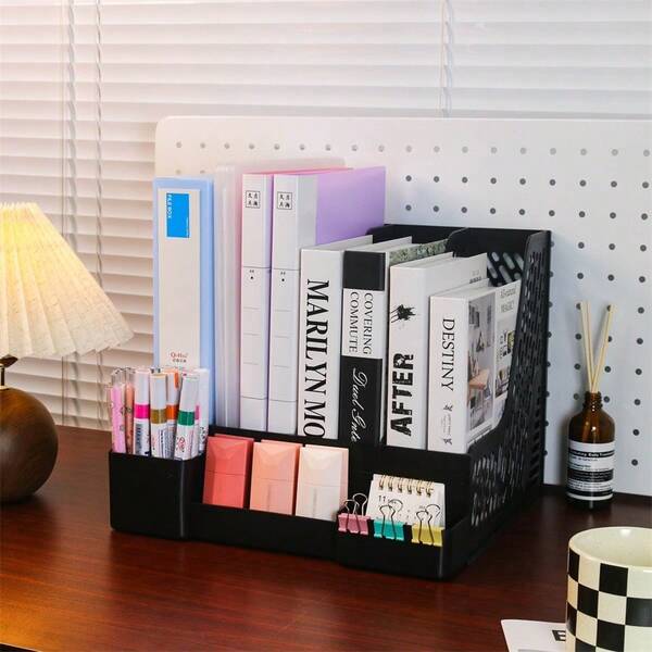 Desktop File Organizer Shelf Book Stand A4 Storage Box Folder Frame ...