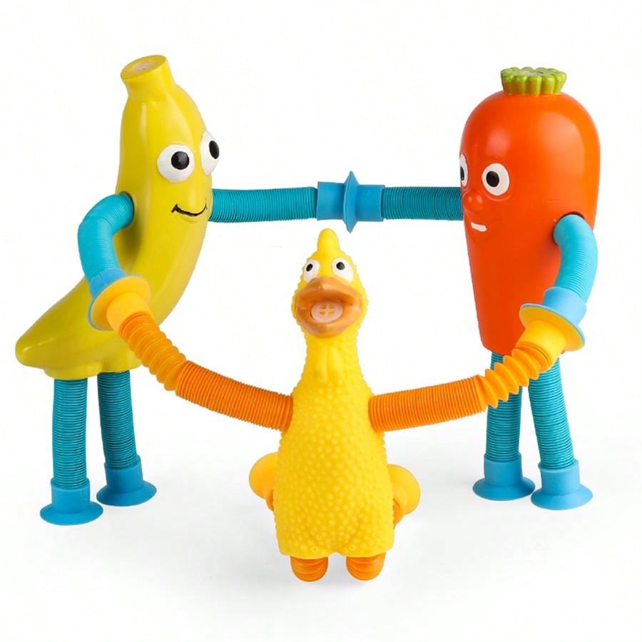 DIY Pop Tubes Telescopic Suction Cup Elephant Sensory Toys Bendable ...