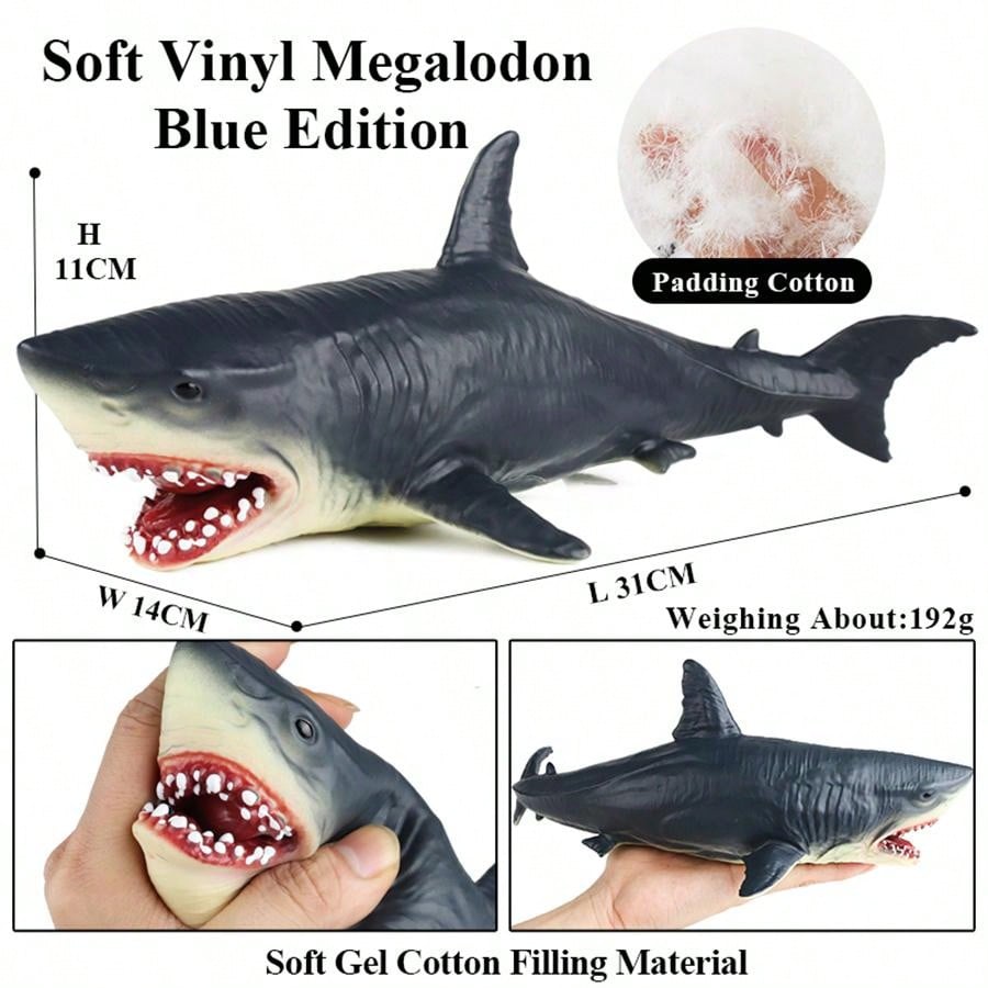 1PC Sea Life Great White Shark Action Figure Megalodon Shark Model Toy ...